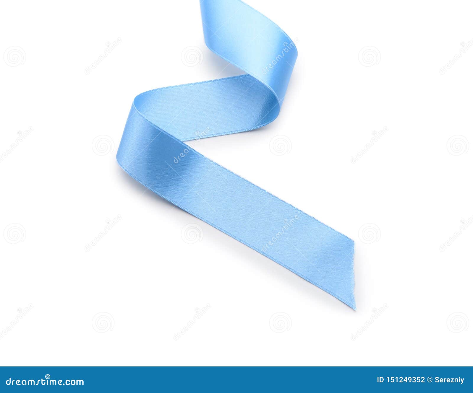 Beautiful Blue Ribbon on White Background Stock Photo - Image of simple ...