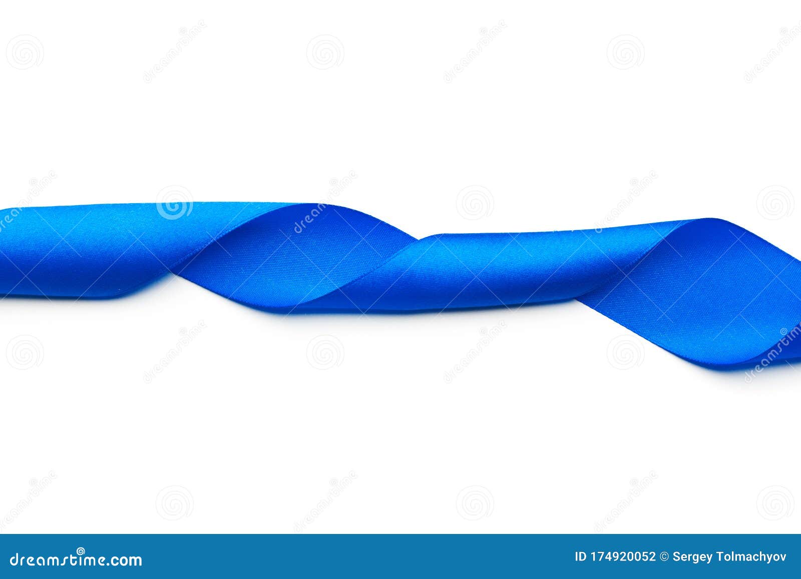 Beautiful Blue Ribbon on White Background. Creative Photo. Stock Photo ...