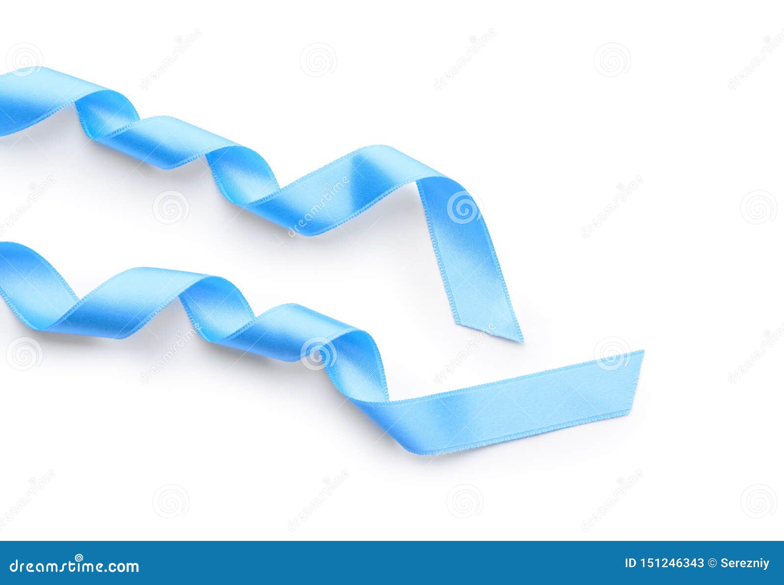 Beautiful Blue Ribbons on White Background Stock Image - Image of ...