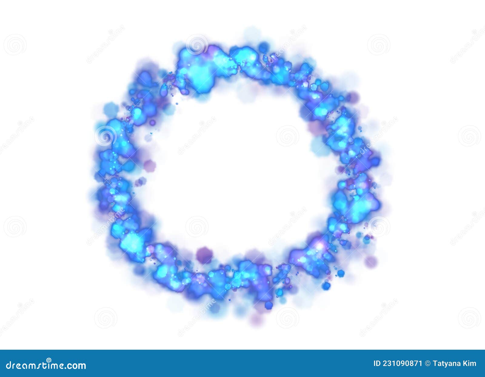 A Beautiful Blue Ring of Glowing Blue Lights. Abstract Round Frame ...
