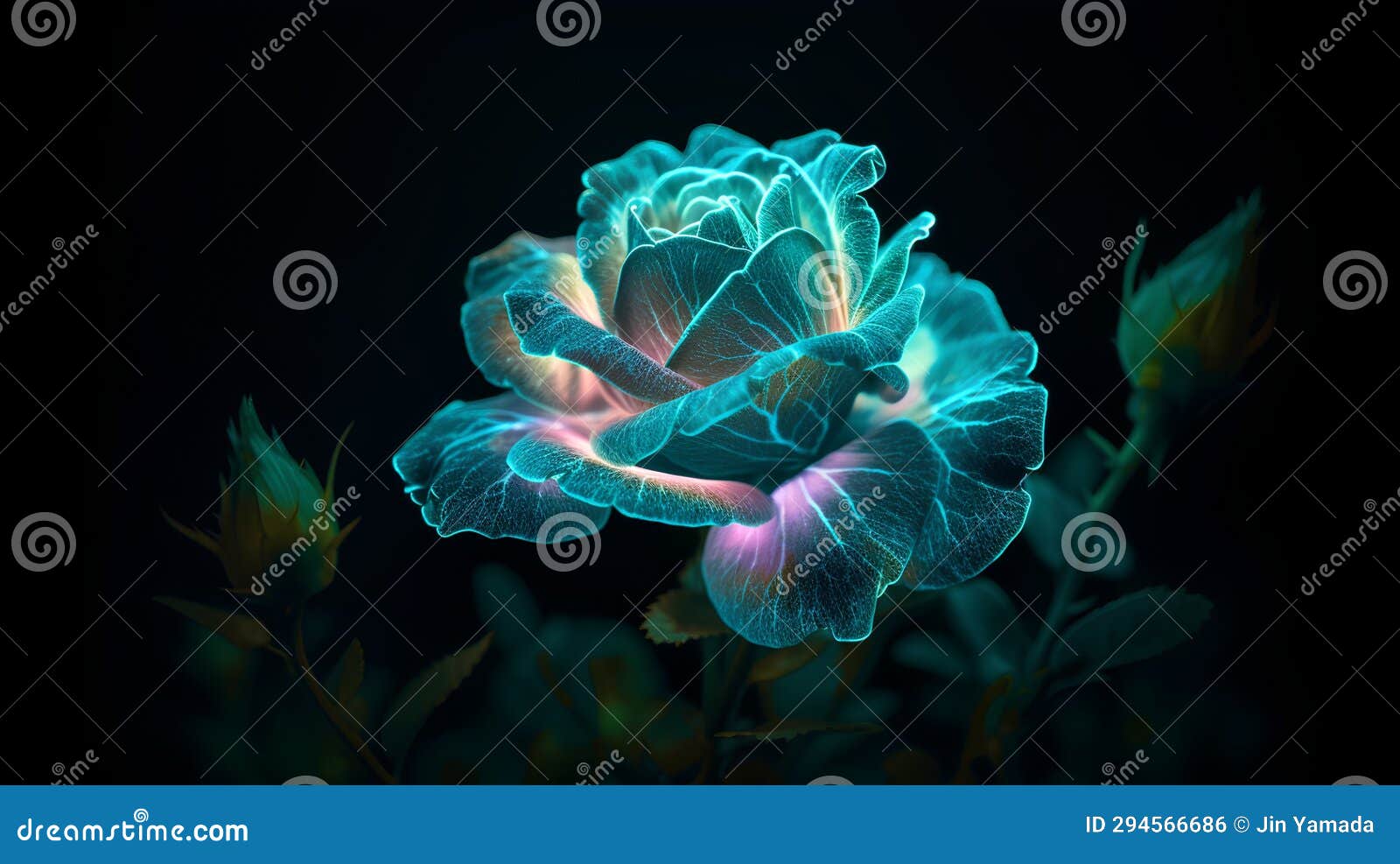 Beautiful Blue Rose on a Black Background. Floral Background Stock ...