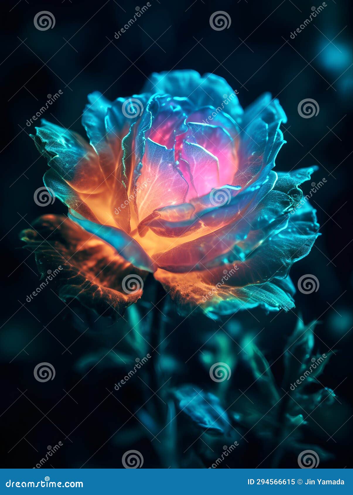 Beautiful Blue Rose Flower on a Dark Background. Toned Stock ...