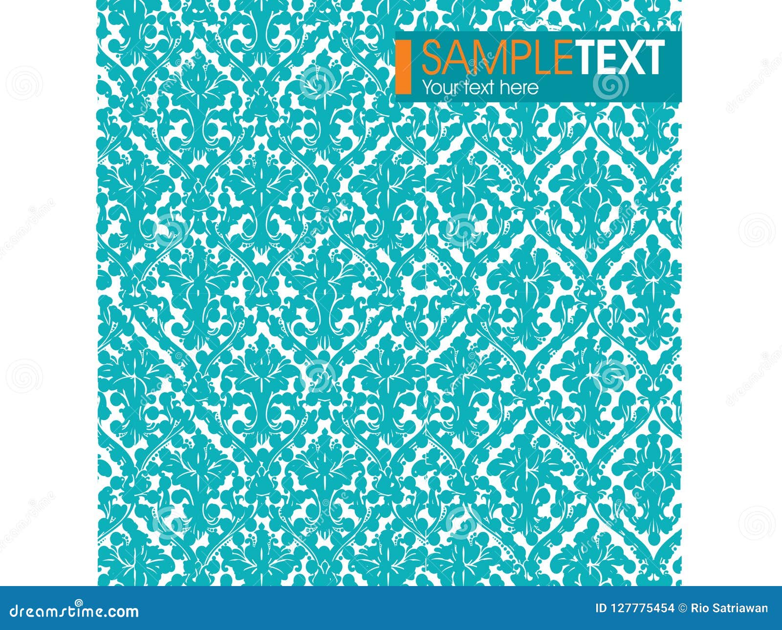 Beautiful Blue Seamless Pattern Fabric Stock Vector - Illustration of ...