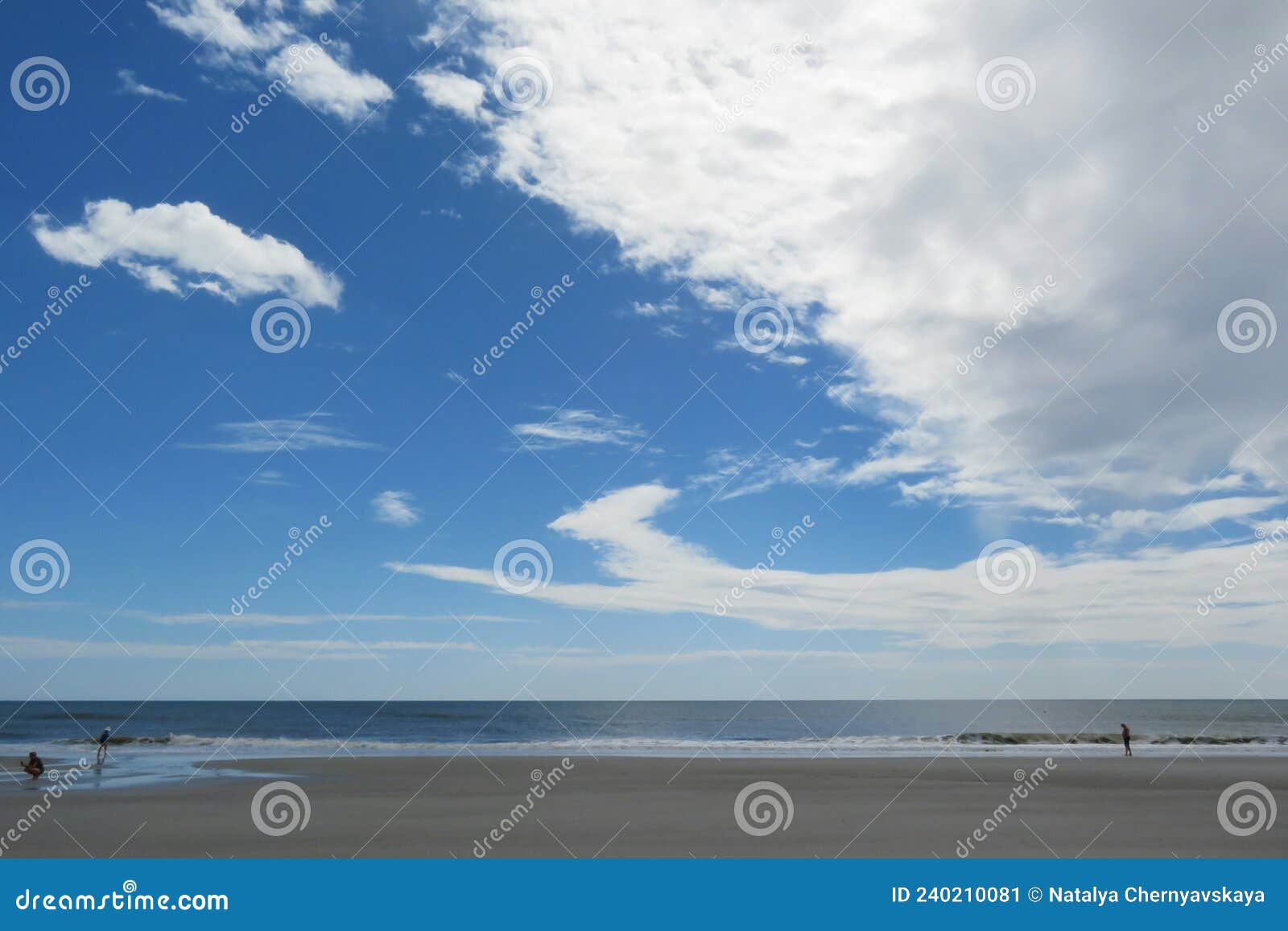 Beautiful Blue Sky Background on the Beach Stock Image - Image of ...