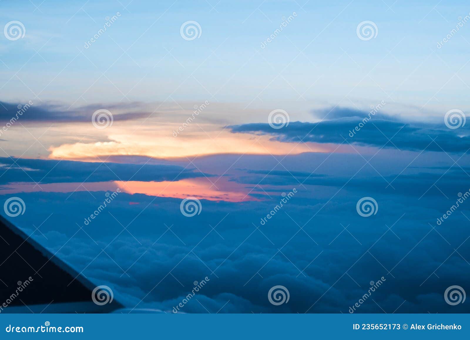 Beautiful Blue Sky Background with Sunset Stock Image - Image of blue ...