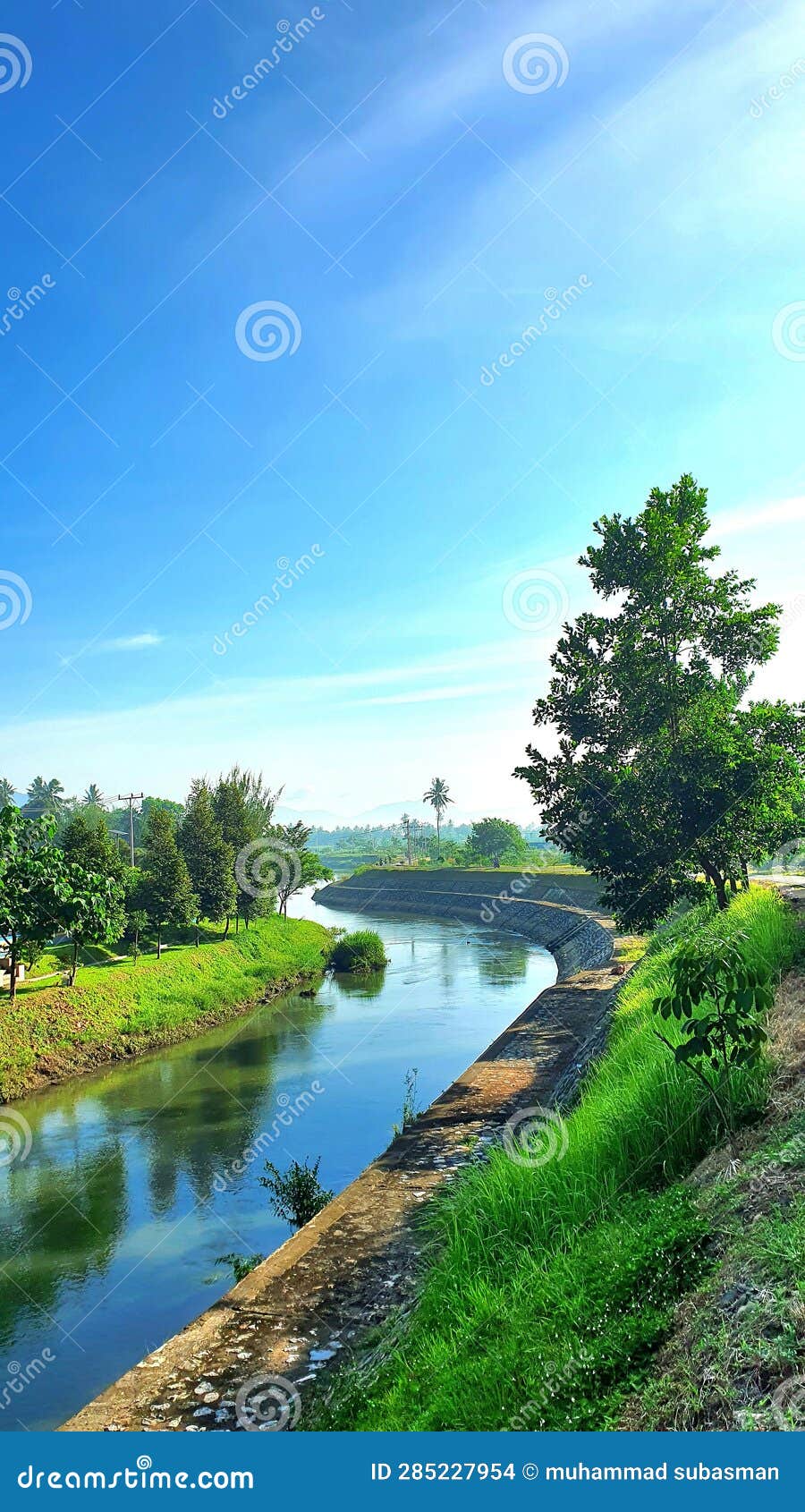 Beautiful Blue Sky and Bend River Stock Photo - Image of beautiful ...