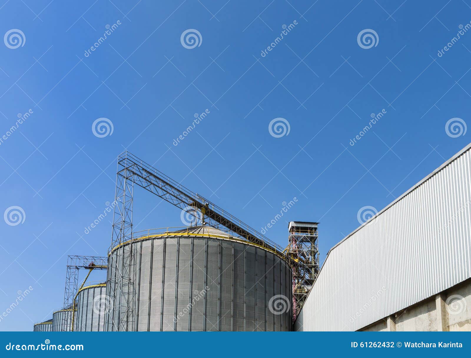 Beautiful Blue Sky and Big Tanks in Factory Stock Photo - Image of ...