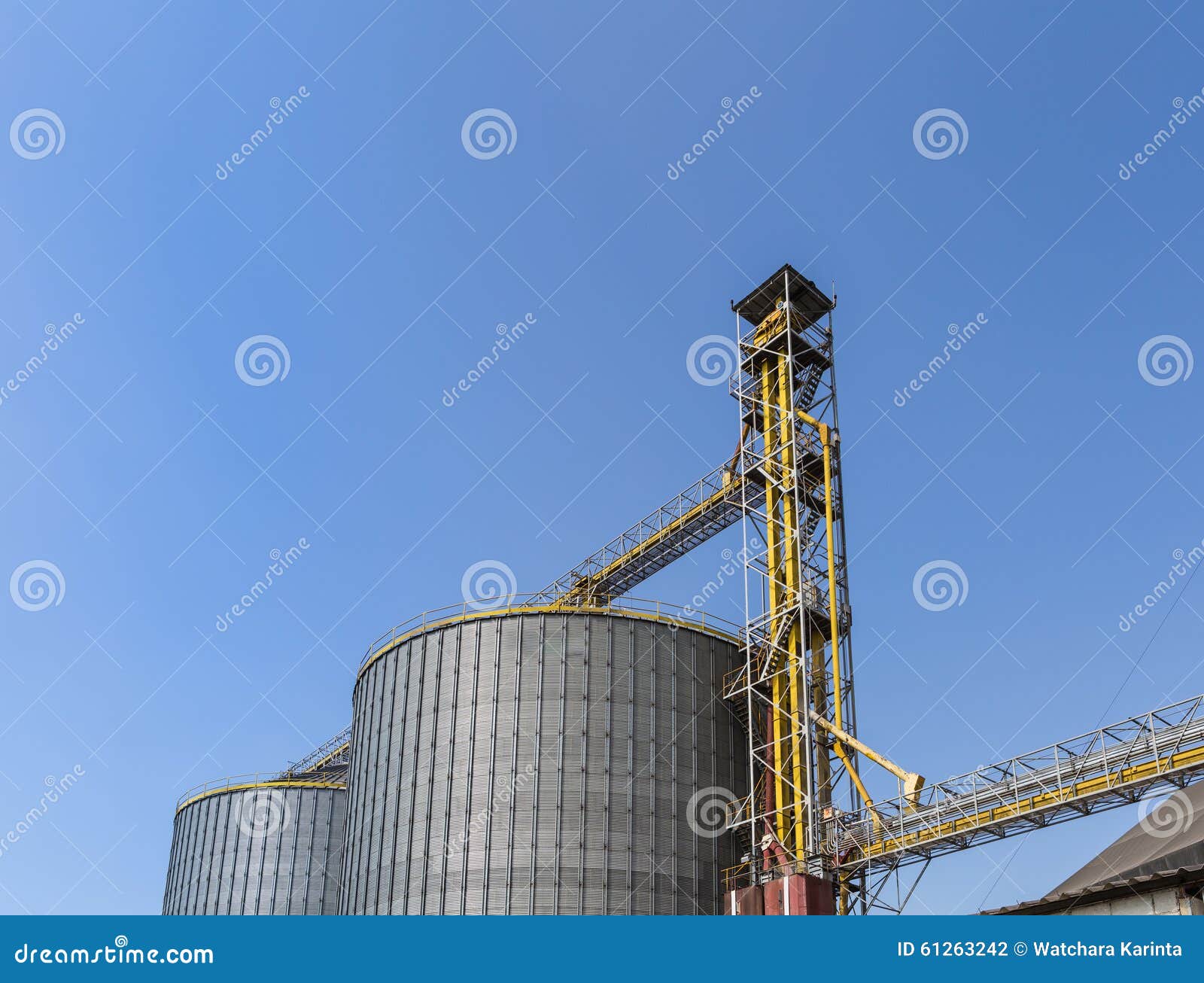 Beautiful Blue Sky and Big Tanks in Factory Stock Photo - Image of fuel ...