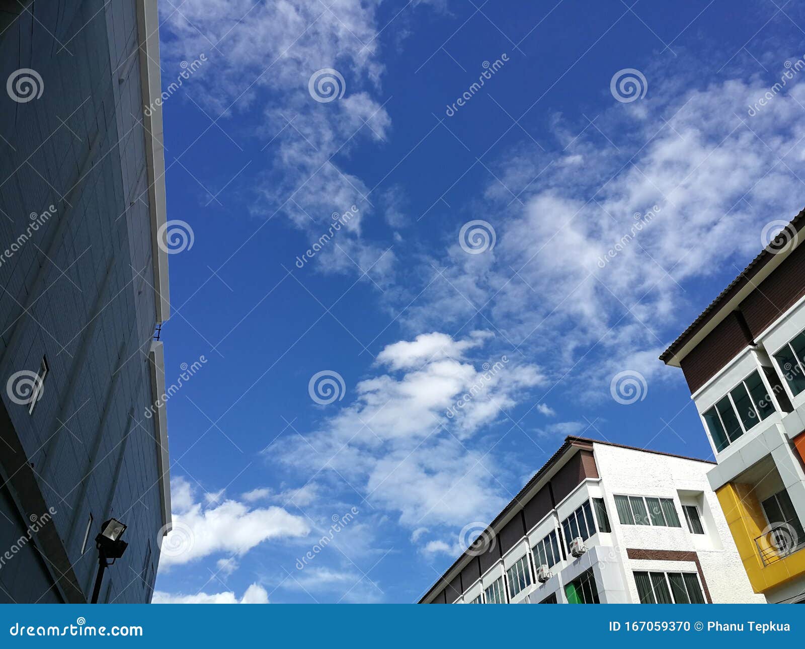 Beautiful Blue Sky and Buildings Stock Photo - Image of architecture ...