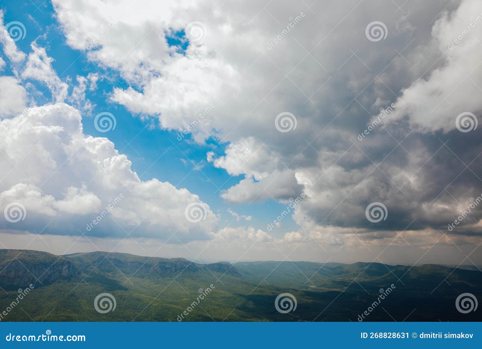 Beautiful Blue Sky with Clouds of Mountain Clouds in the Distance ...
