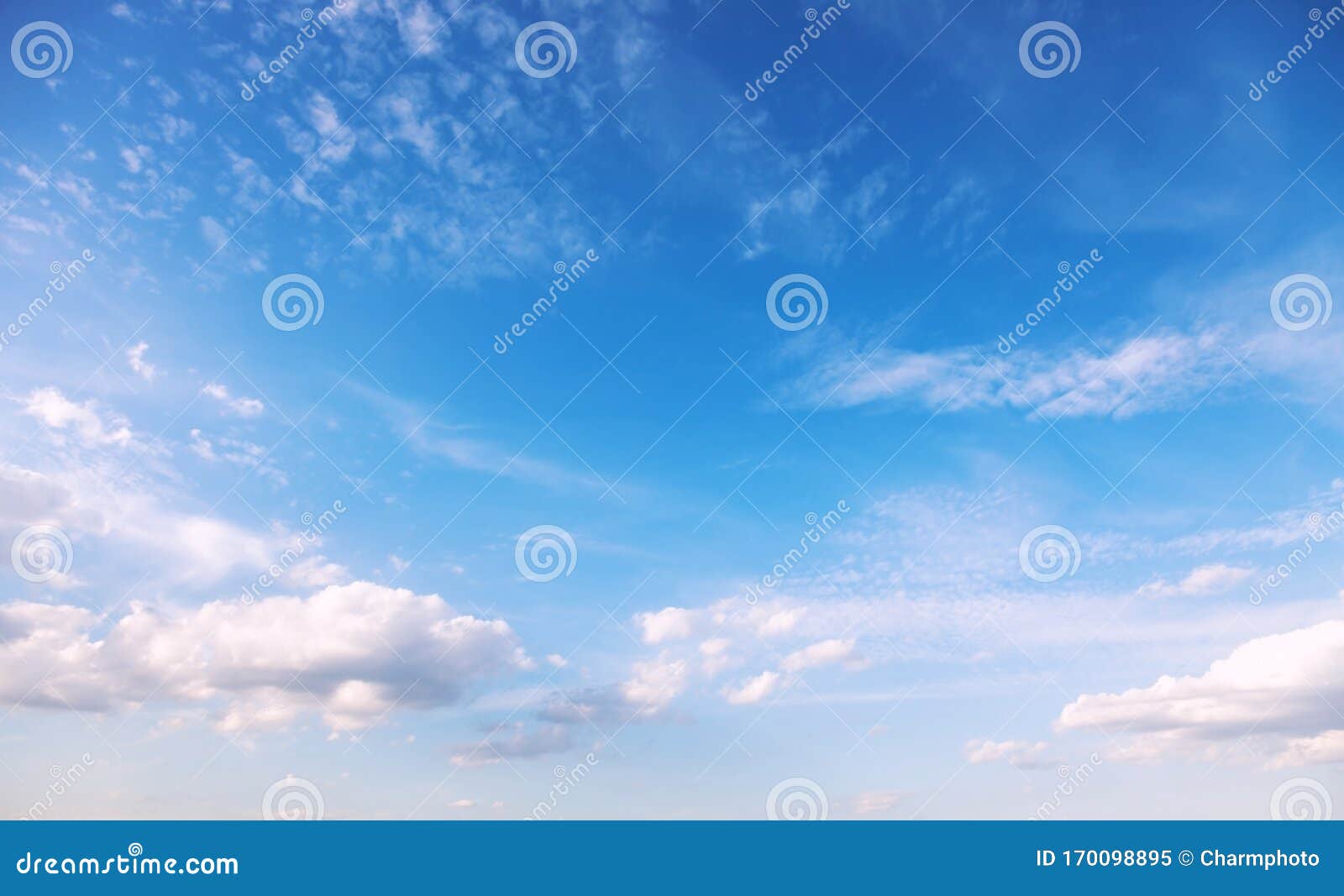Beautiful Blue Sky with Delicate Clouds Sky Background Stock Image ...
