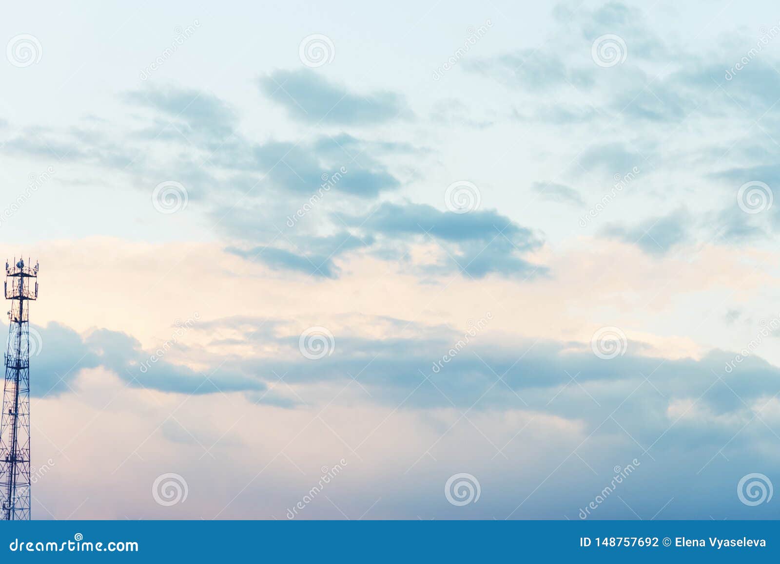 Beautiful Blue Sky with Dramatic Clouds. Nature Spectacles Stock Photo ...