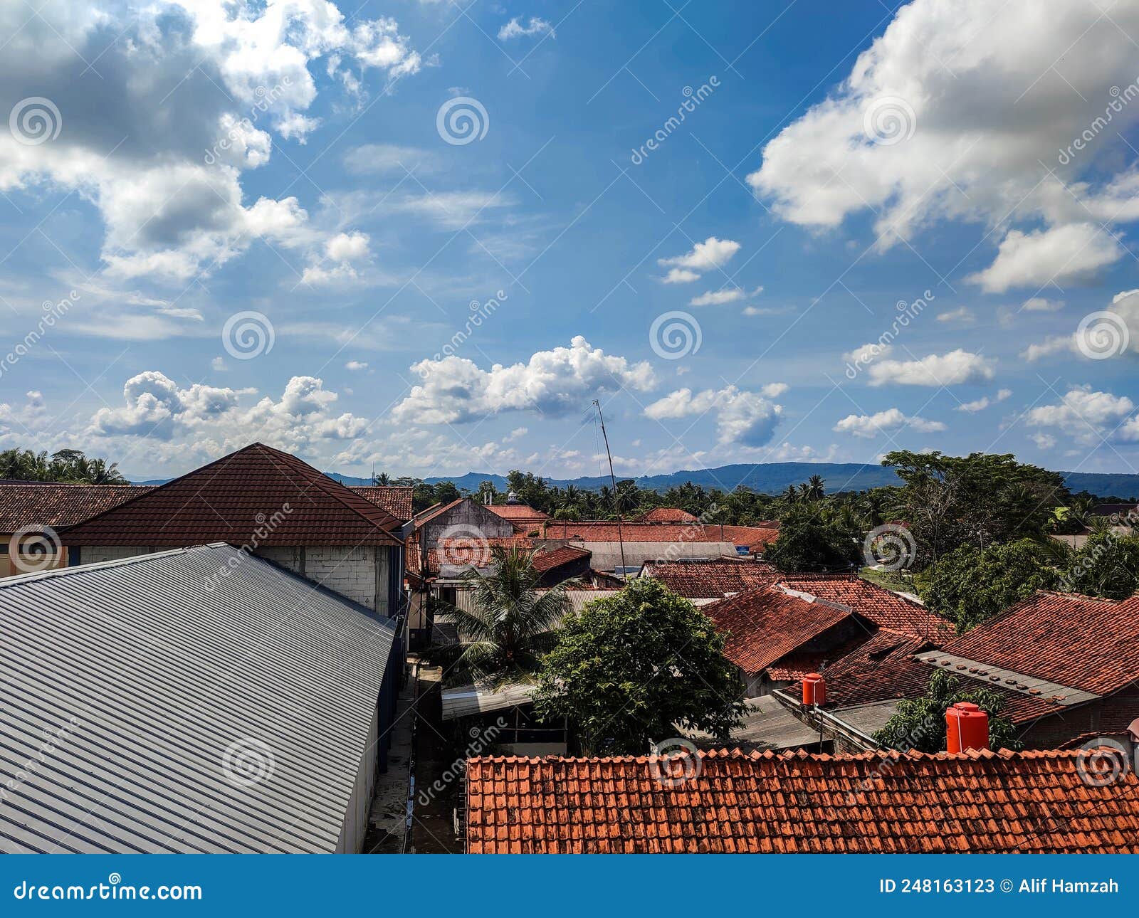 Beautiful Blue Sky and Hills from the Rooftop Stock Image - Image of ...