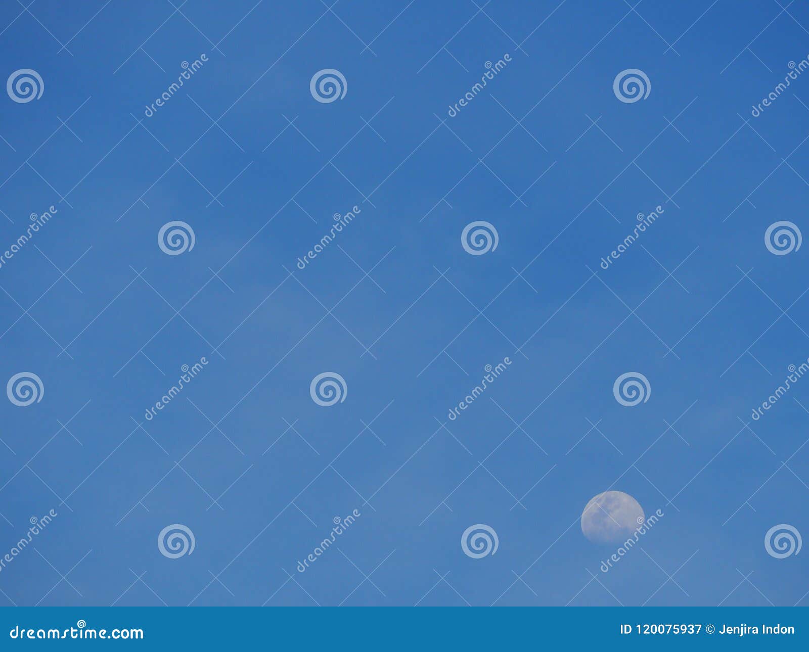 Beautiful of Blue Sky with Little Moon. Stock Image - Image of ...