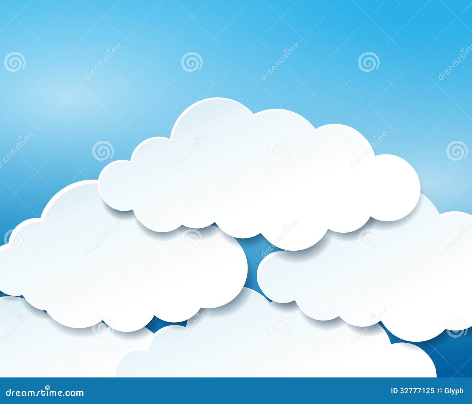 Beautiful Blue Sky with Paper Clouds Stock Vector - Illustration of ...