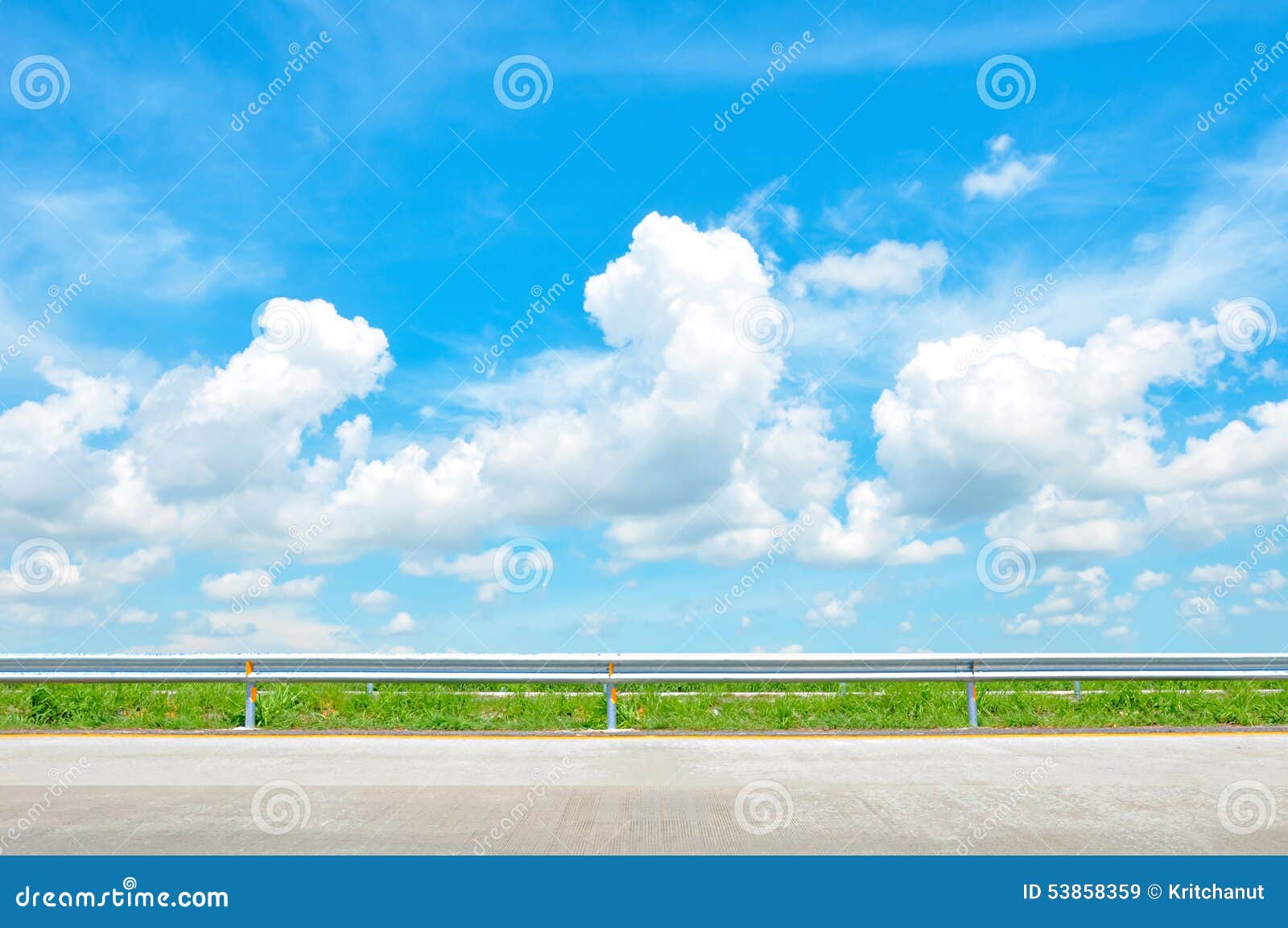 Beautiful Blue Sky - Roadside View Stock Image - Image of grass ...