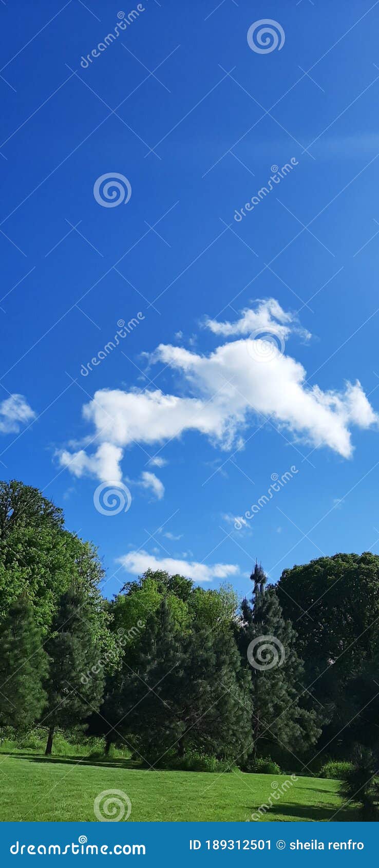 Beautiful Blue Sky with a Smurf Cloud Stock Image - Image of nature ...