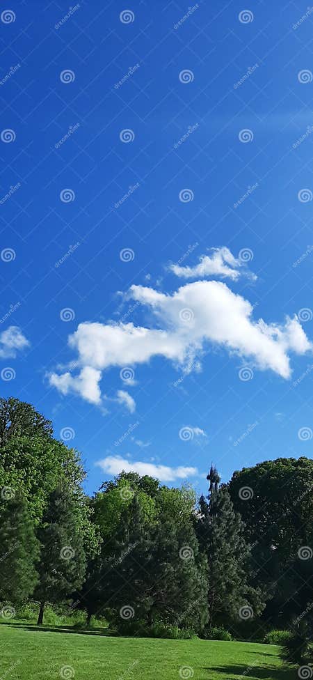 Beautiful Blue Sky with a Smurf Cloud Stock Image - Image of nature ...