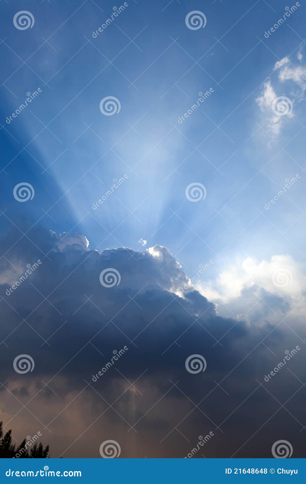 Beautiful Blue Sky,sun Rays and Clouds Stock Photo - Image of glory ...