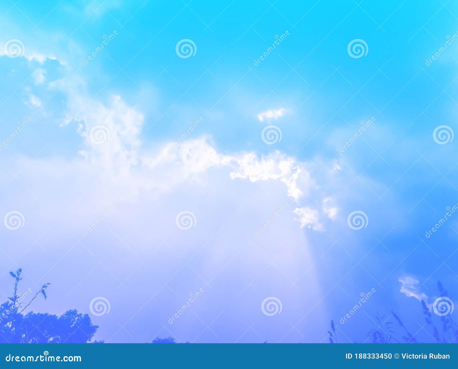 Beautiful Blue Sky with Sun Rays Stock Photo - Image of sunshine, blue ...