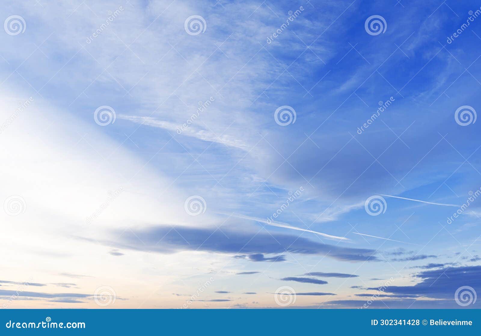 Beautiful blue sky. stock photo. Image of gusty, color - 302341428
