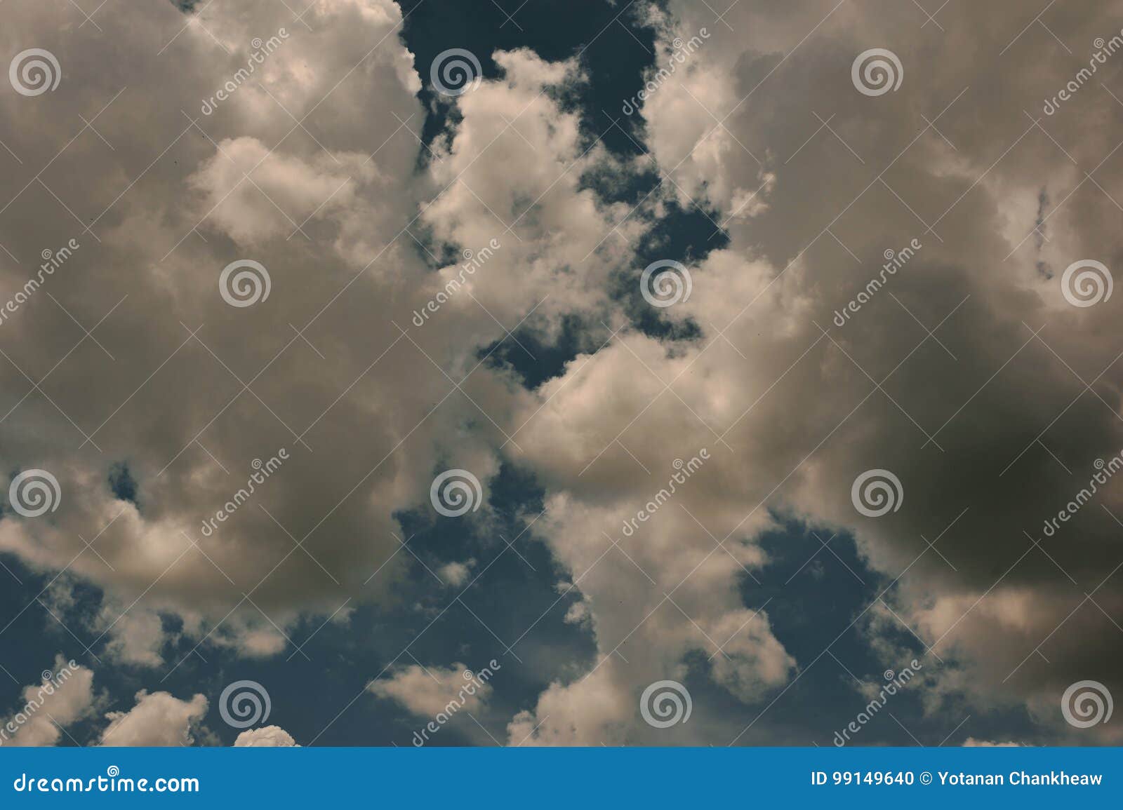 Beautiful Blue Sky with White Cloud in Dramatic Tone Stock Photo ...