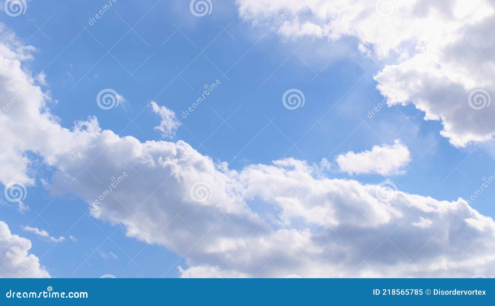 Beautiful Blue Spring Sky with Wind-blown Clouds Stock Image - Image of ...