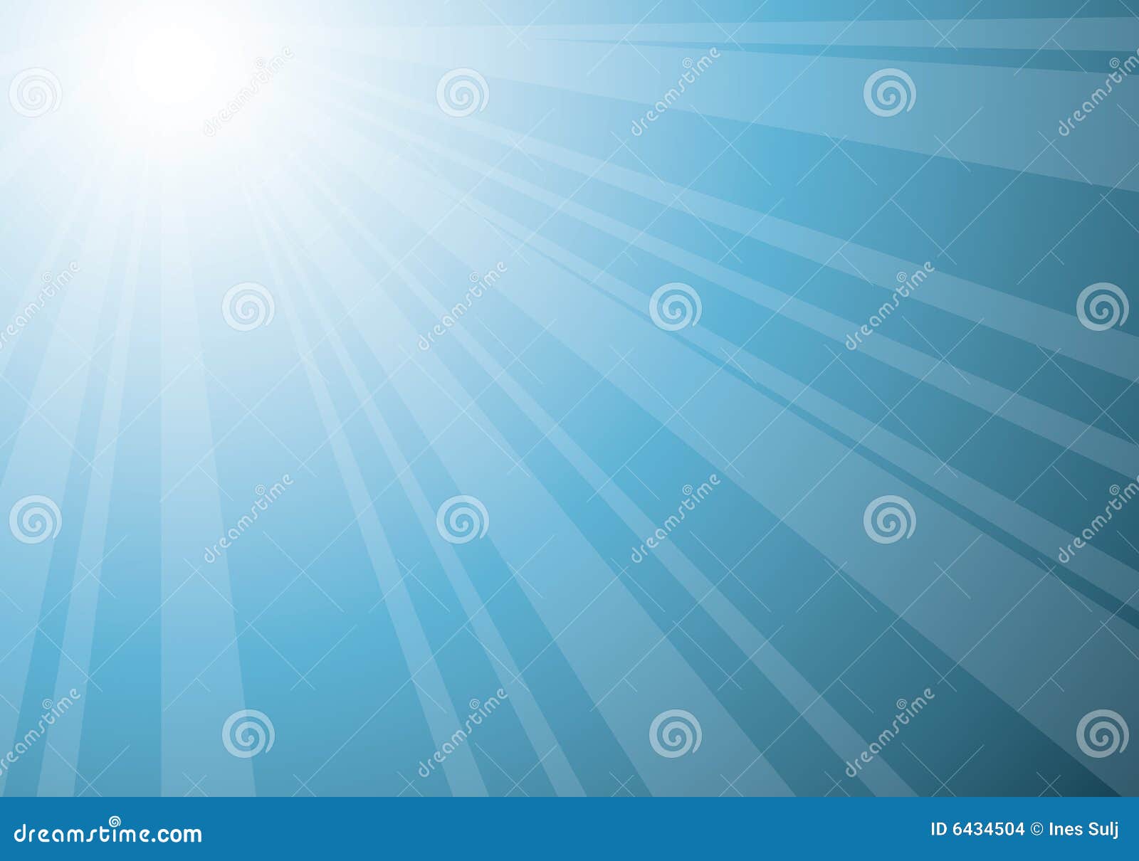 Blue Sunburst Starburst With Ray Of Light. Template Background Flat ...