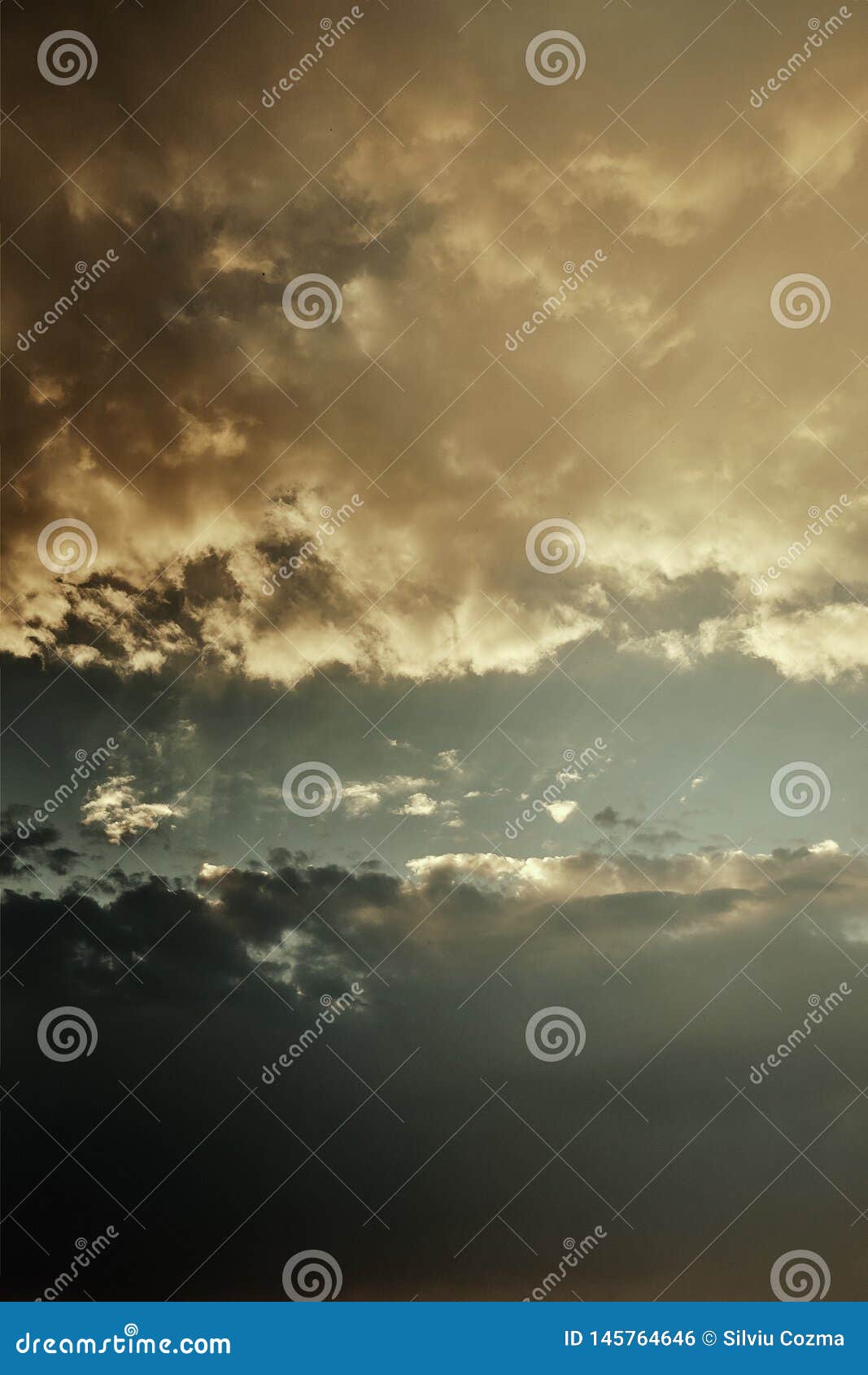 Orange Dusk Sunset Sky with Clouds Stock Photo - Image of nature ...