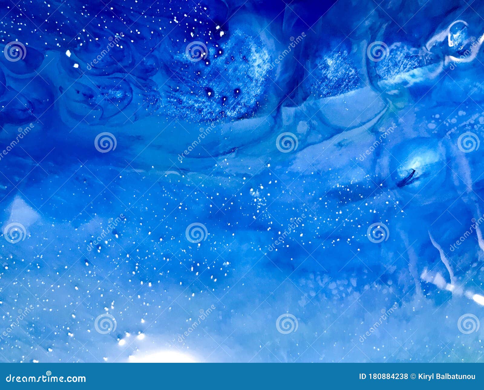 Beautiful Blue Texture with Stains and Overflow of Acrylic Resin ...