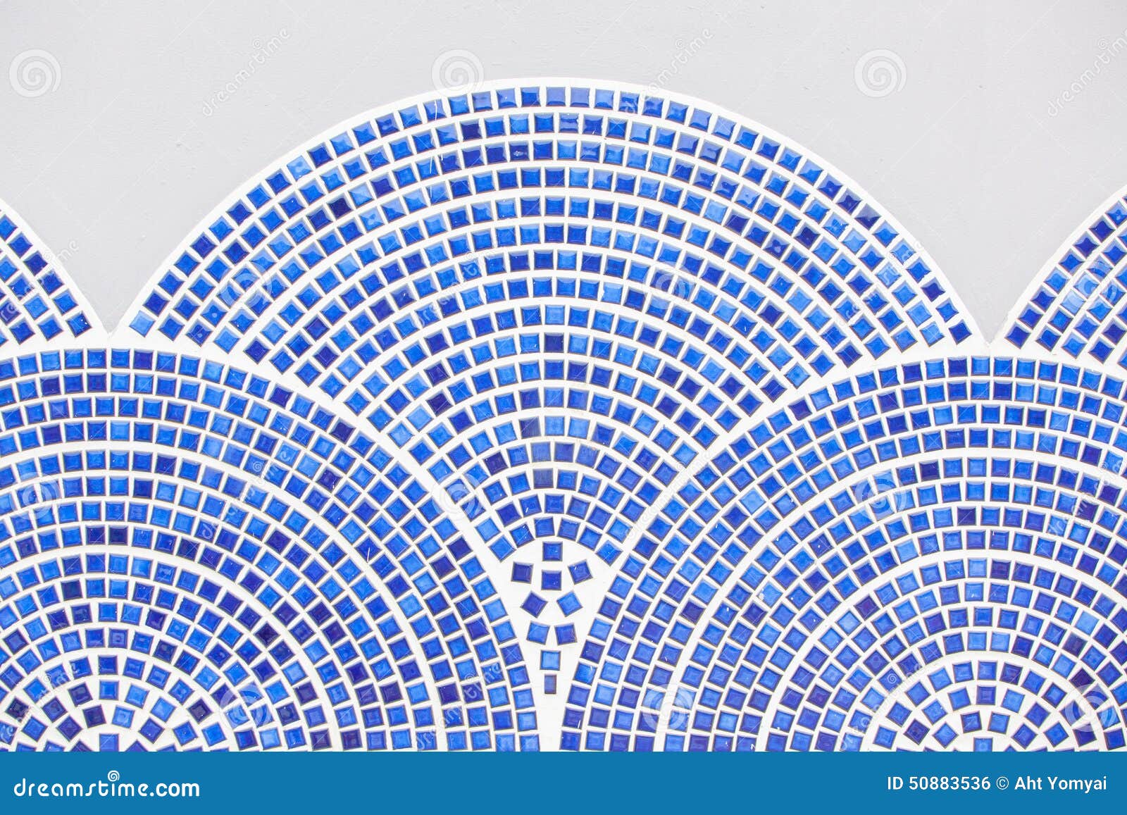 Beautiful blue tiles wall. stock photo. Image of bright - 50883536