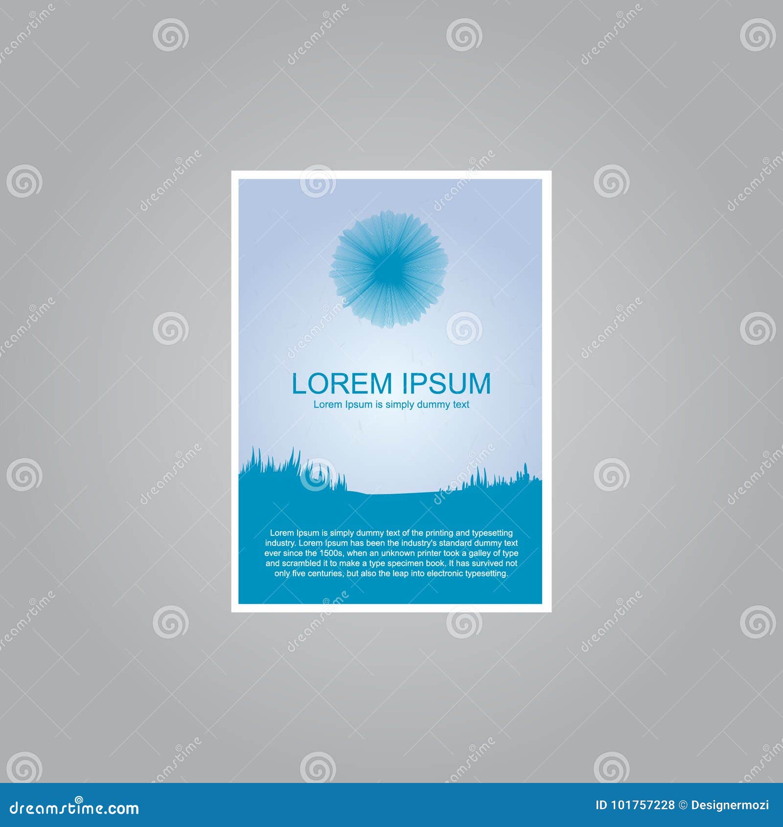 Beautiful Blue Vector Poster Card Design Stock Vector - Illustration of ...