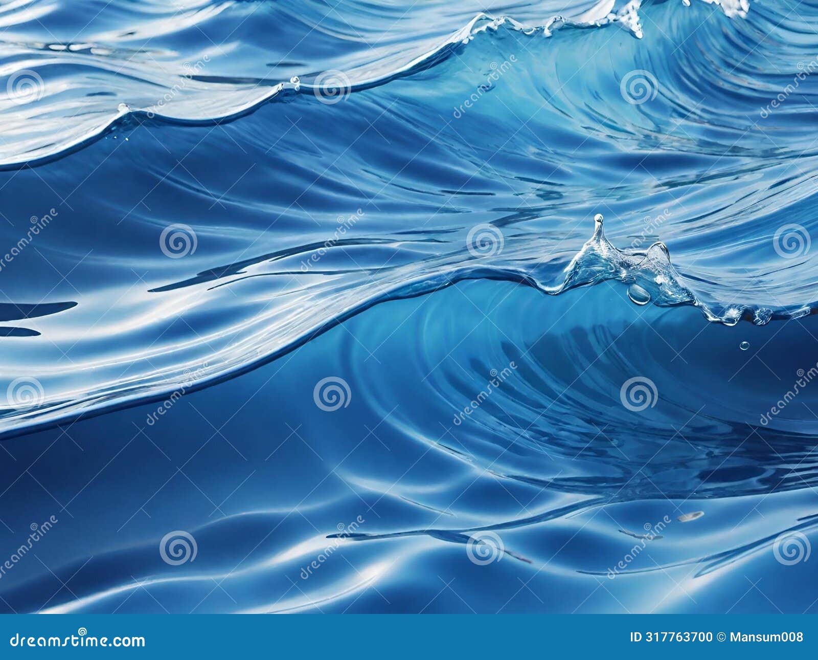 Beautiful Blue Water Background Stock Illustration - Illustration of ...