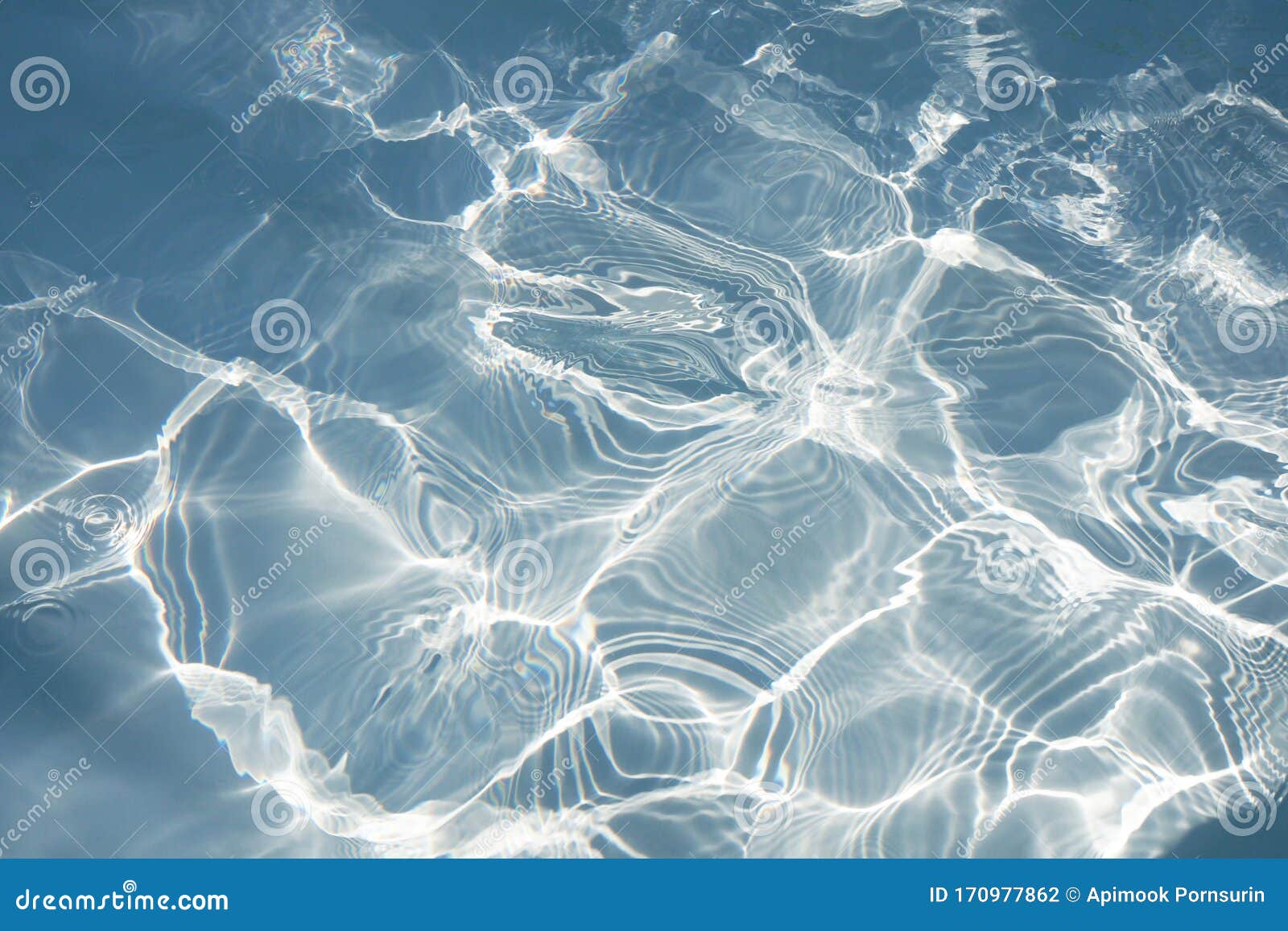 Blue Water Surface with Bright Sun Light Reflections. Blue Water in ...