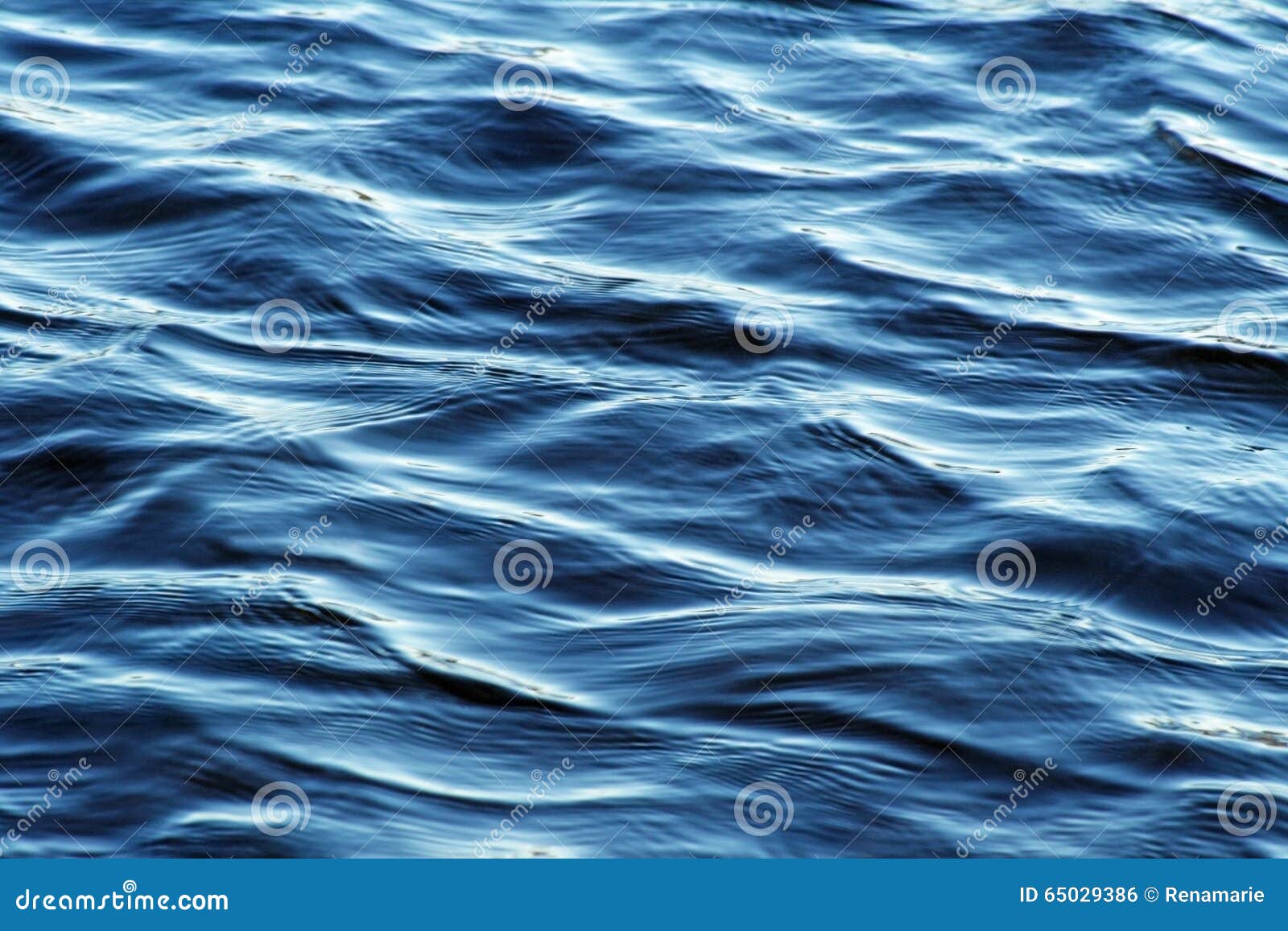 Beautiful Blue Waters with Soft Ripples Moving Along Surface Stock ...