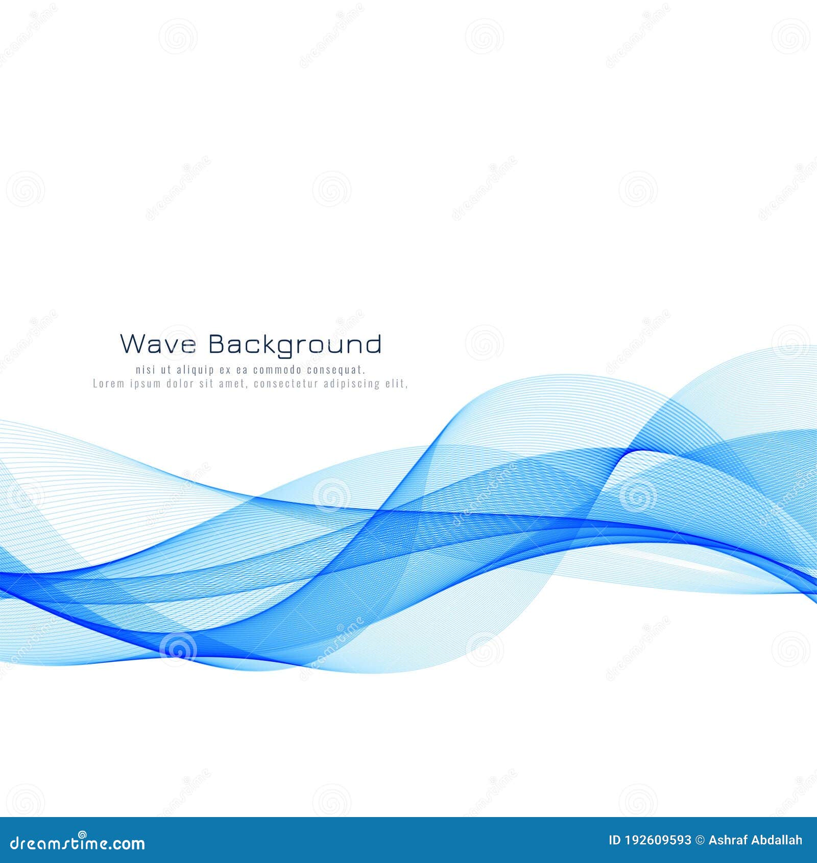 Beautiful Blue Wave Background Design Stock Vector - Illustration of ...