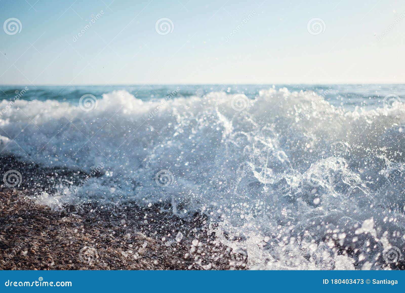 Beautiful Blue Wave in Tropical Ocean. Turquoise Wave Barrel Crashing ...