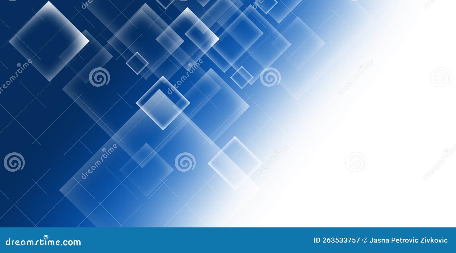 Blue White Banner Background with Square Element Design Stock ...