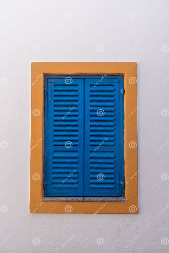 Beautiful Blue Window in White Background, Close Window Stock Image ...