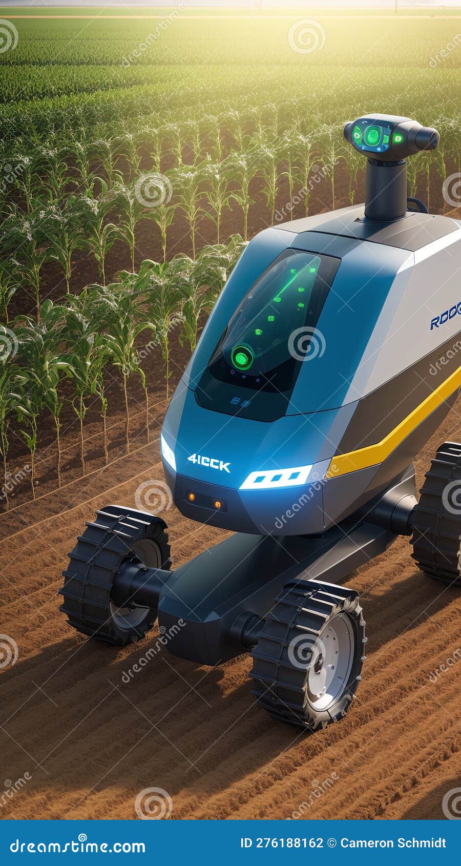 A Beautiful Blue and Yellow Train on a Track in a Field AI Generative ...