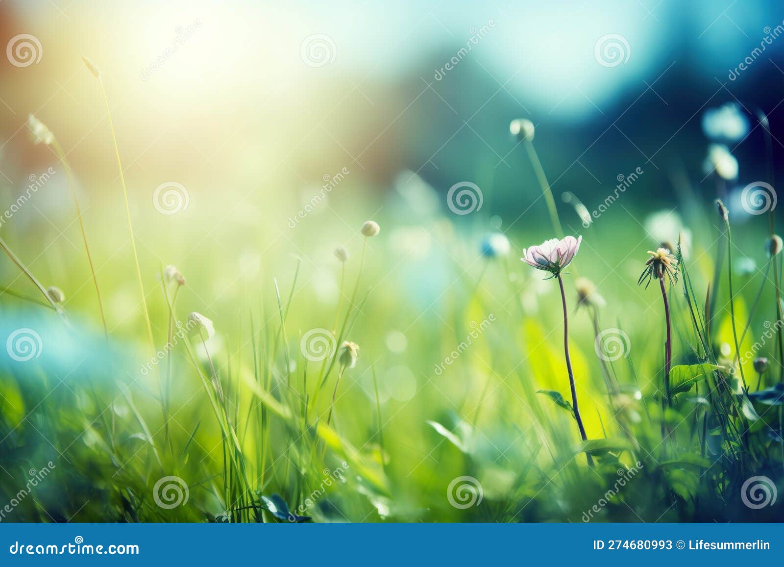 Beautiful Blurred Spring Background Nature with Blooming Glade, Trees ...