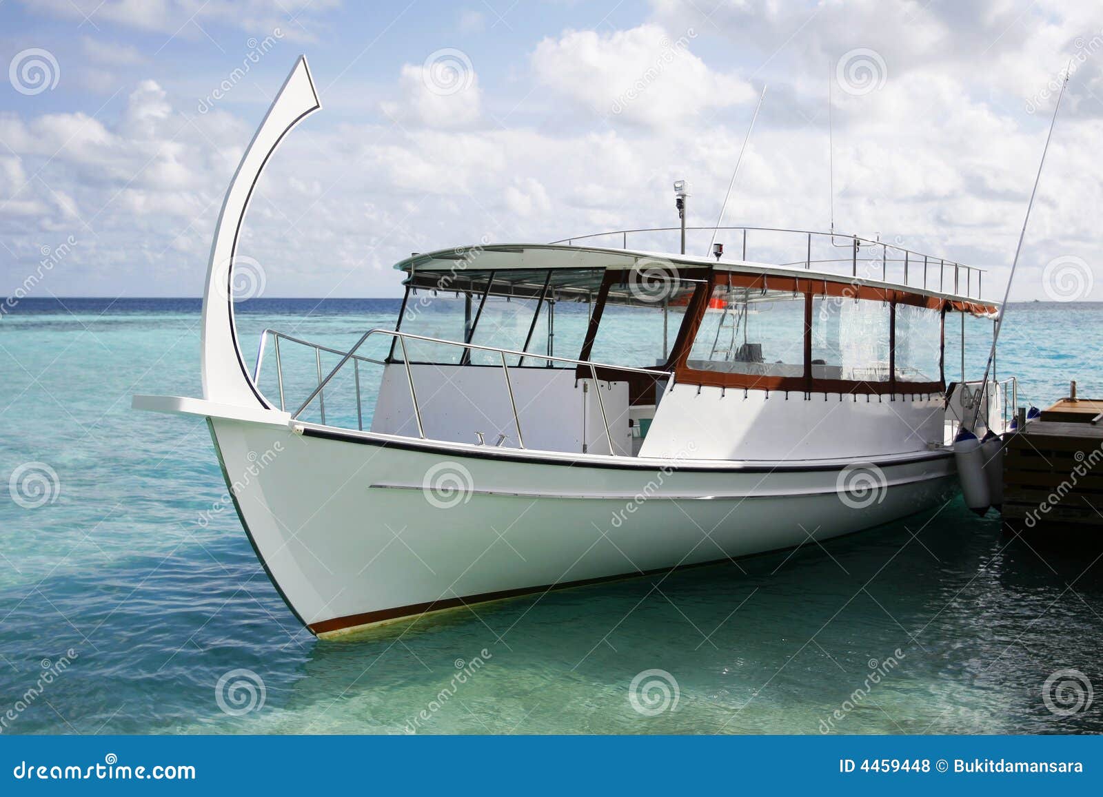 Beautiful boat stock photo. Image of ocean, clear, jetty - 4459448