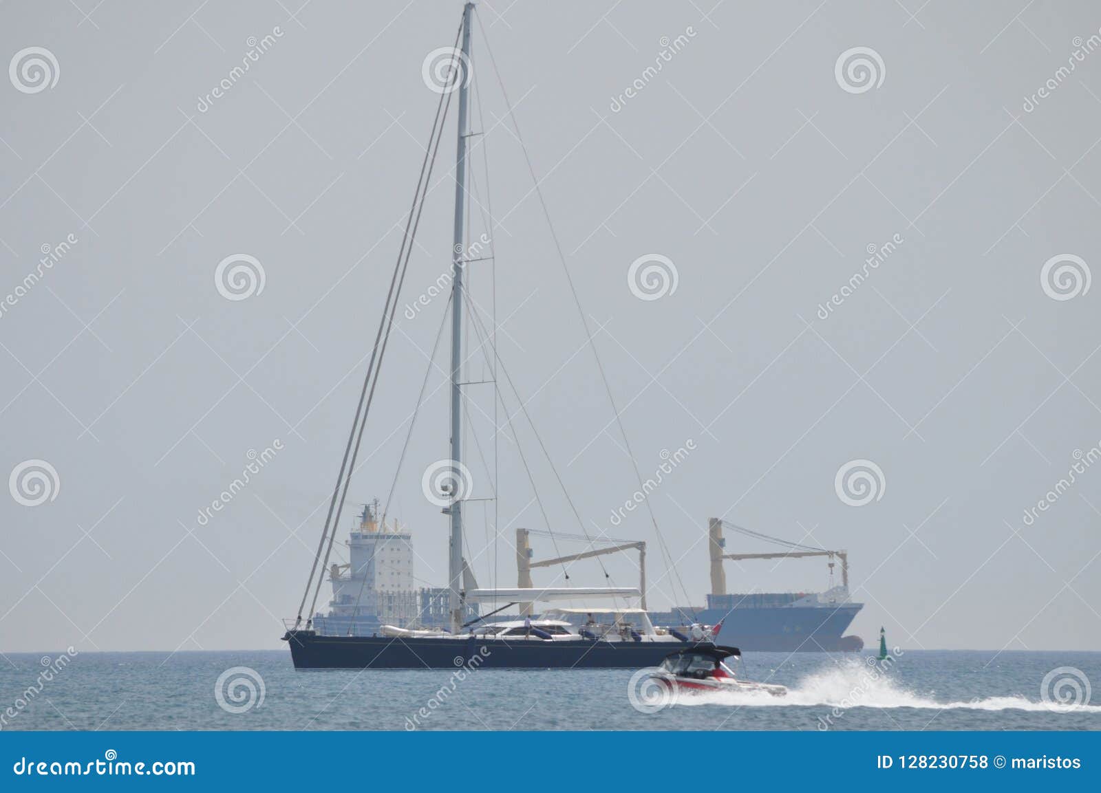 The Beautiful Boat in Open Sea Stock Photo - Image of sailboat ...