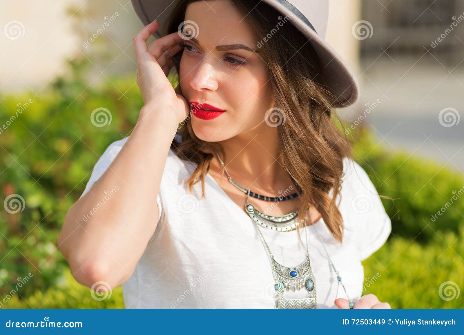 Beautiful Boho Girl in the City Stock Image - Image of stylish, makeup ...