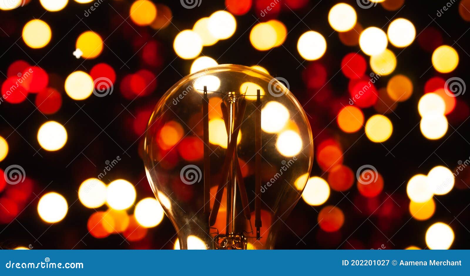 Bulb with bokeh lights. stock image. Image of clear - 202201027