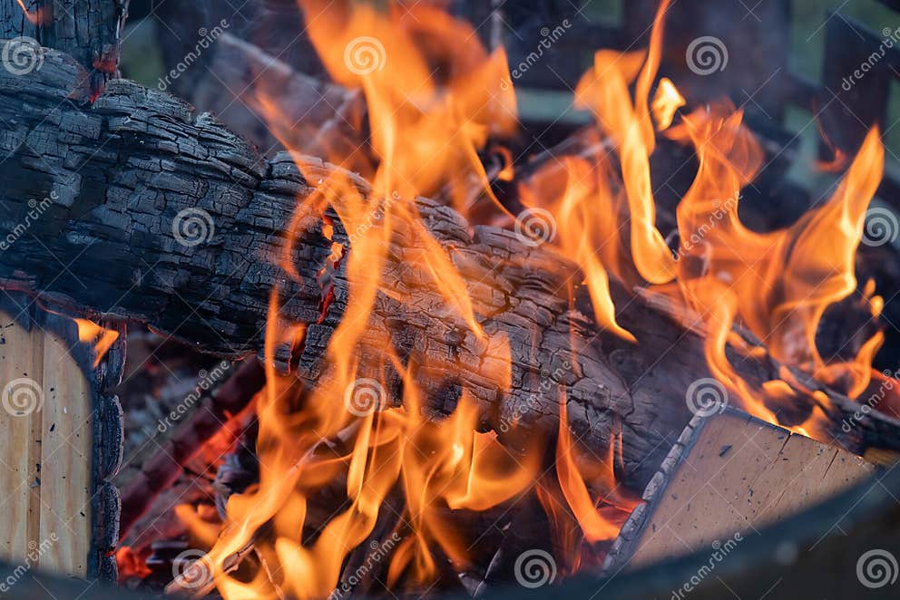 A Beautiful Bonfire is Burning in the Fire Stock Photo - Image of glow ...