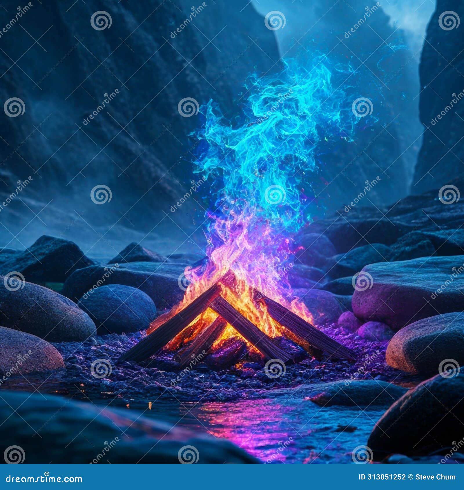 Beautiful Bonfire in the Forest at Night. Nature Background Stock ...