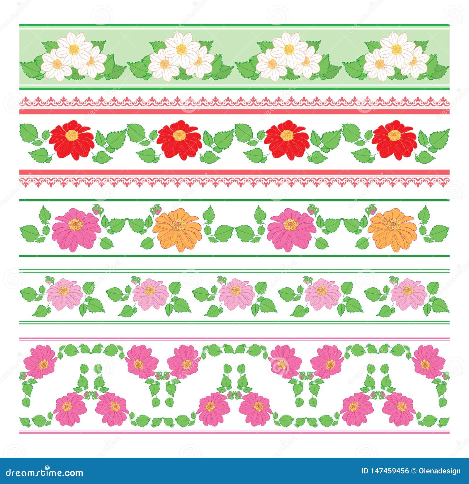 Beautiful Borders With Flowers And Open Album On The Vintage Background ...