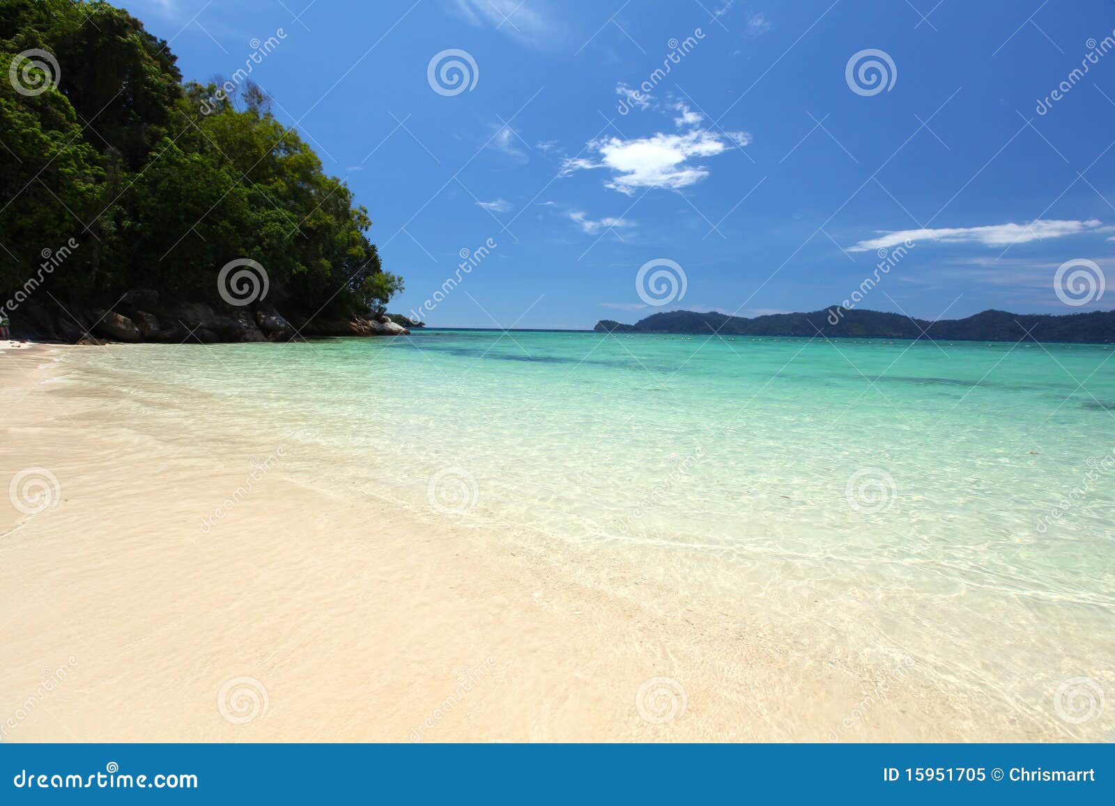 Beautiful Borneo Beach! stock image. Image of clouds - 15951705