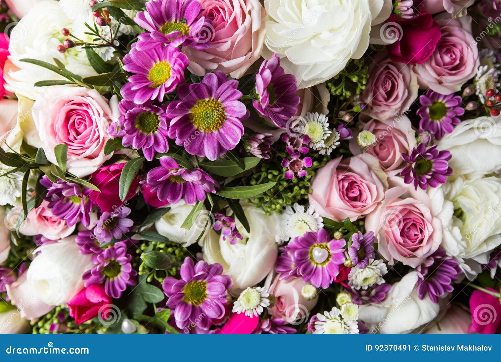 Beautiful Bouquet of Bright Flowers Close Up Stock Image - Image of ...